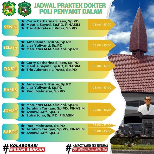 Jadwal Dokter Penyakit Dalam RSUD Dr Pirngadi Medan Jadwal Dokter Penyakit Dalam RSUD Dr Pirngadi Medan